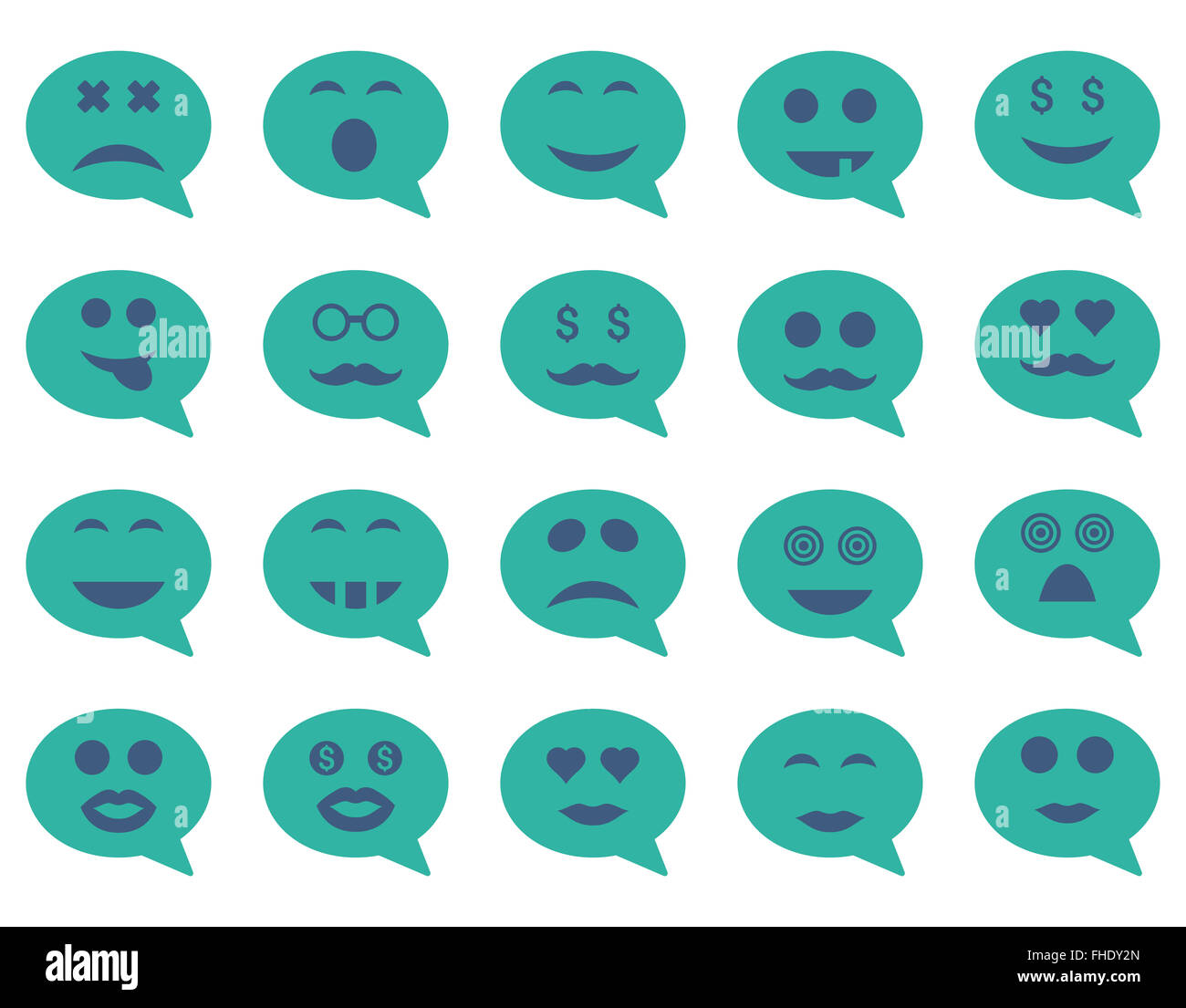 Chat emotion smile icons Stock Photo - Alamy