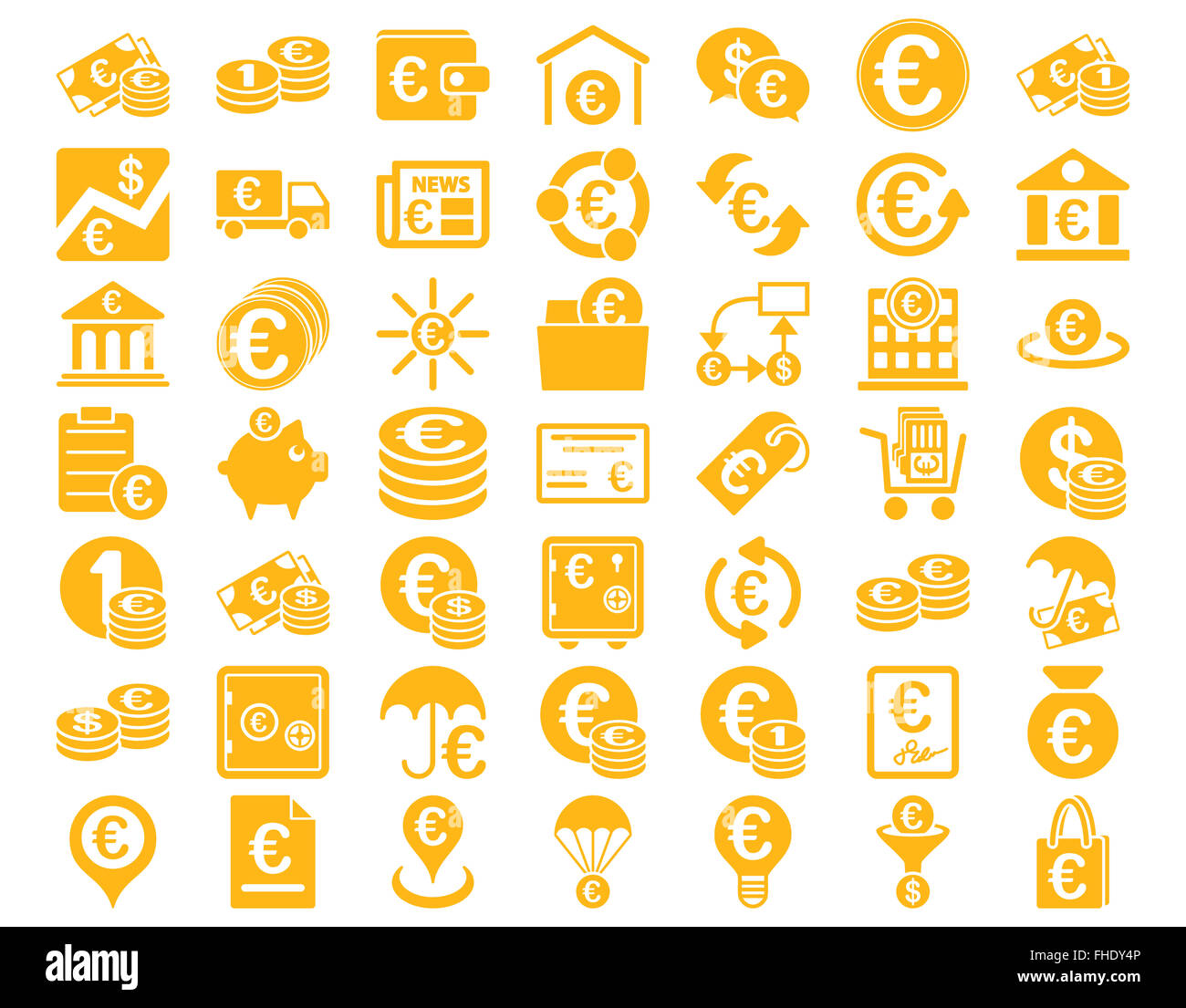 Euro Banking Icons Stock Photo - Alamy
