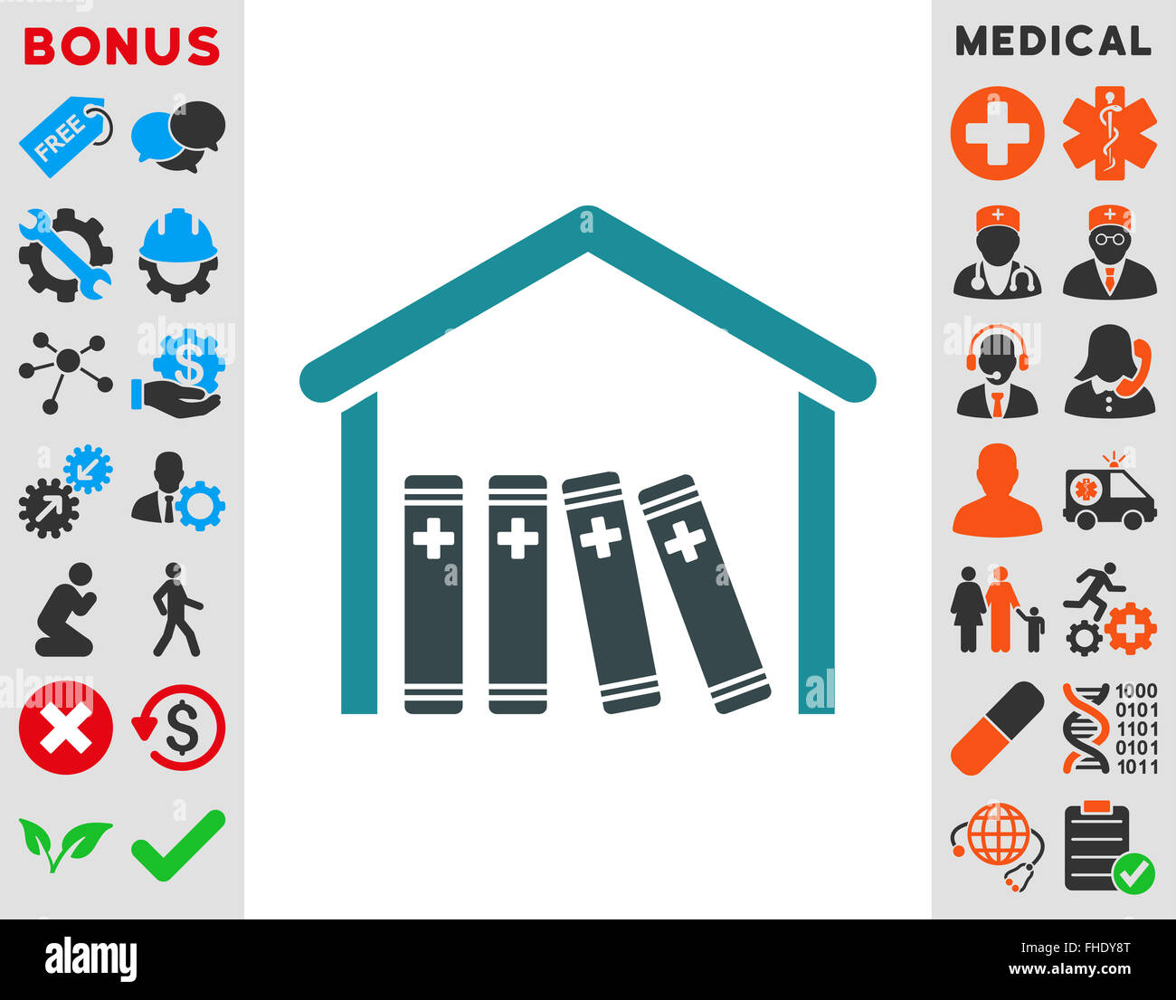 Medical Library Icon Stock Photo - Alamy