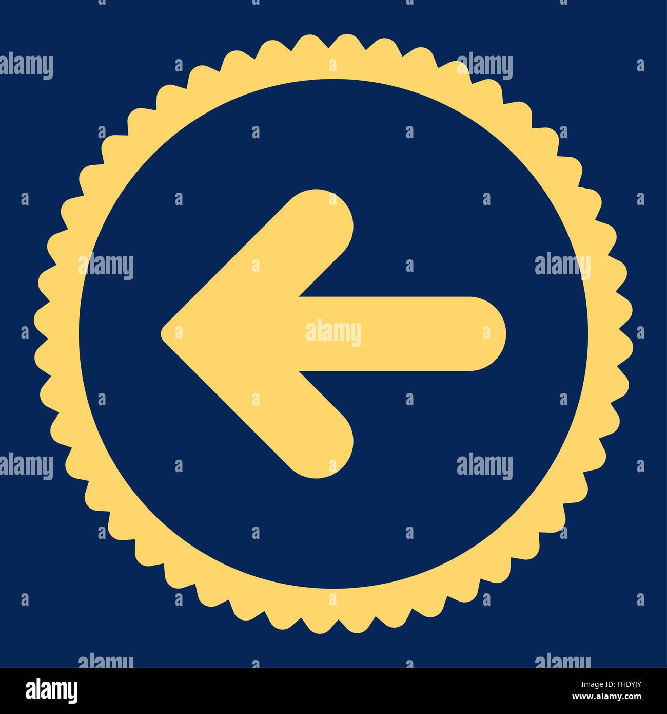 Arrow Left flat yellow color round stamp icon Stock Photo - Alamy