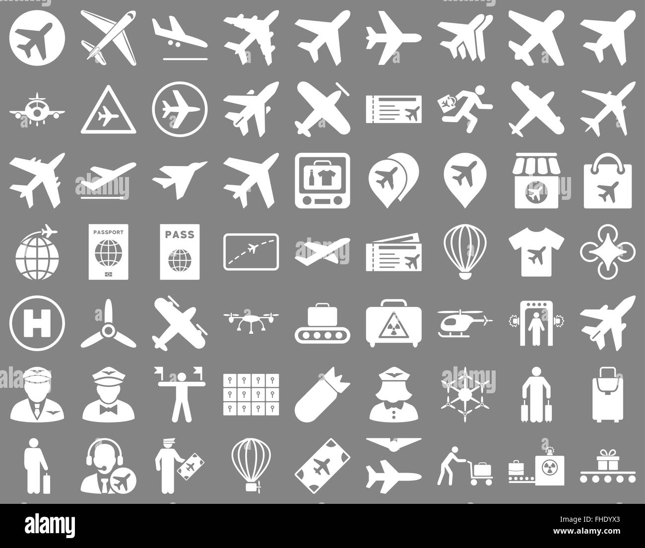 Aviation Icon Set Stock Photo - Alamy