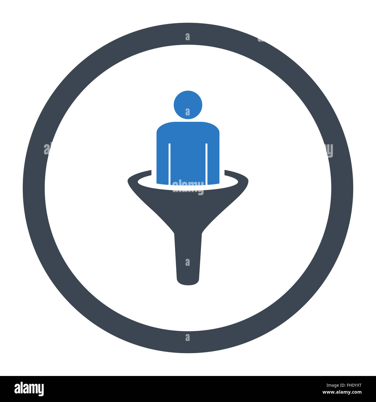 Sales funnel flat smooth blue colors rounded glyph icon Stock Photo - Alamy