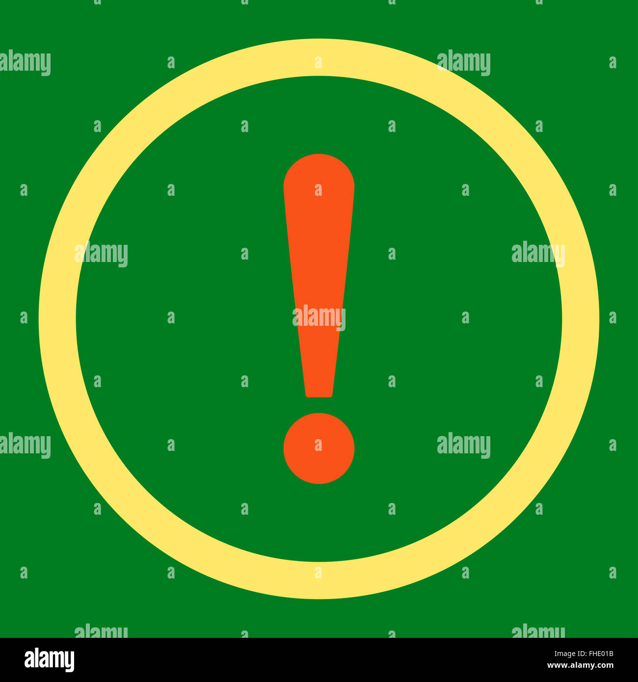 Exclamation Sign flat orange and yellow colors rounded vector icon ...