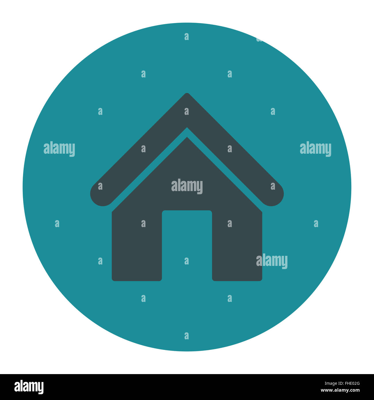 Home flat soft blue colors round button Stock Photo - Alamy