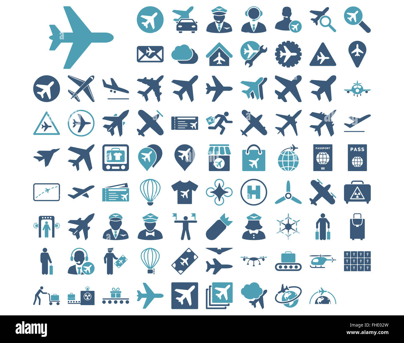 Aviation Icon Set Stock Photo - Alamy