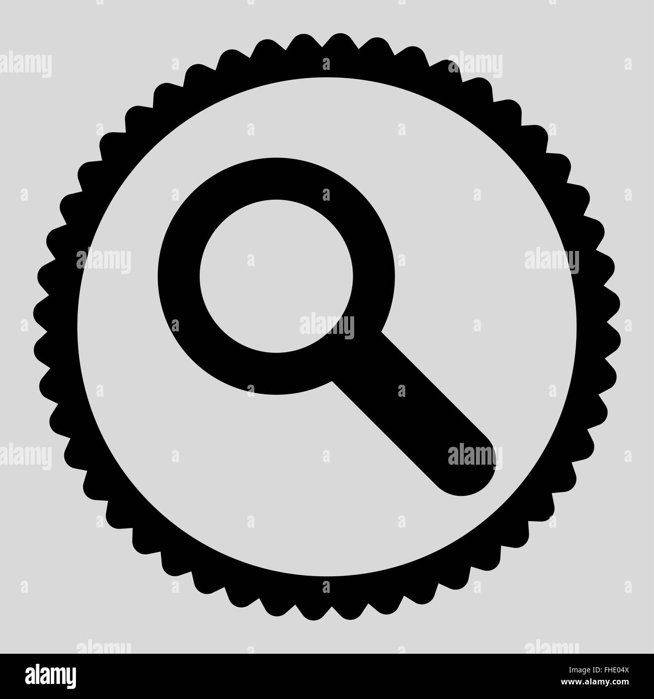 Search flat black color round stamp icon Stock Photo - Alamy
