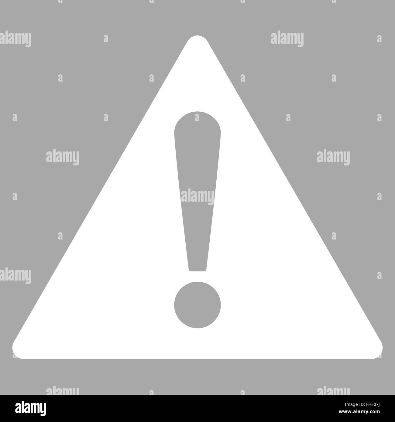 Warning flat white color icon Stock Photo - Alamy