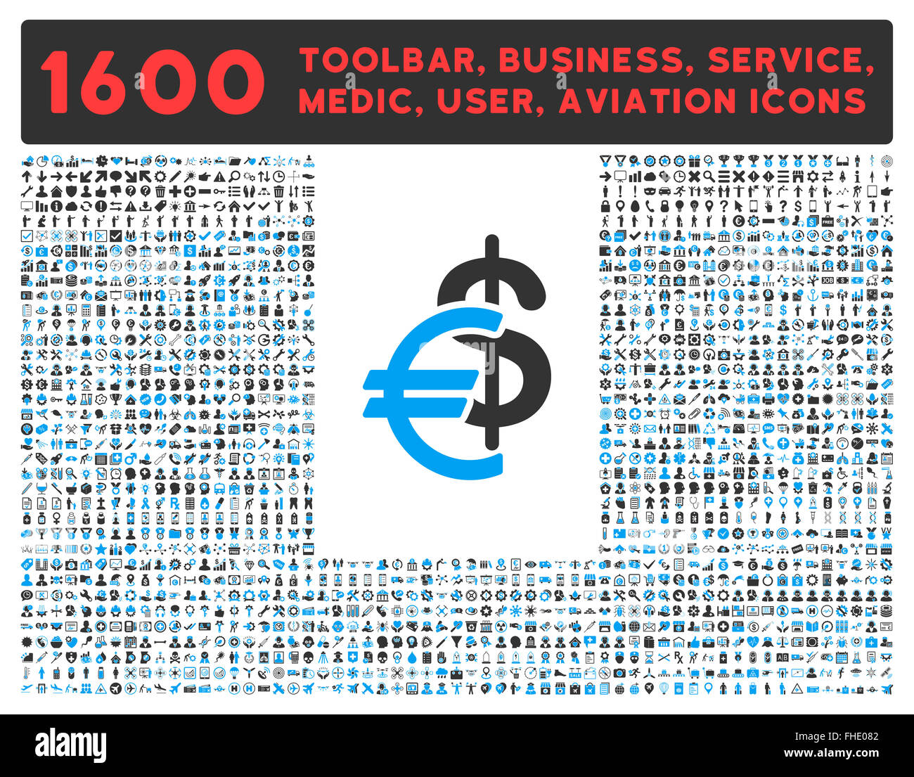 Currency Icon With Large Pictogram Collection Stock Photo - Alamy