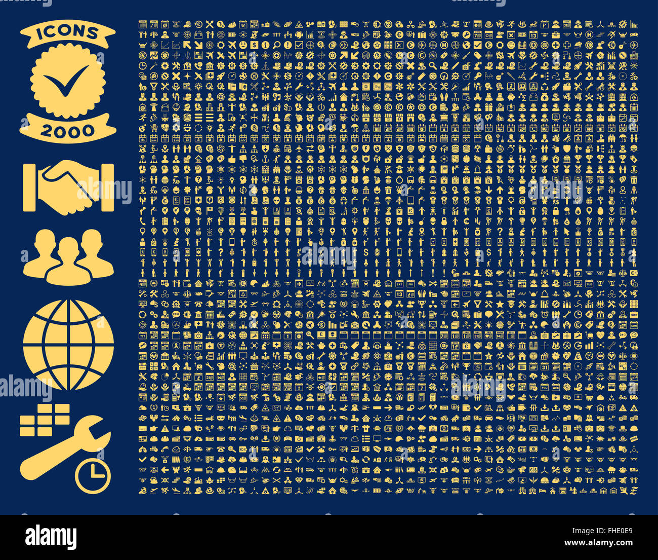 Collection Of 2000 Flat Vector Icons Stock Photo - Alamy