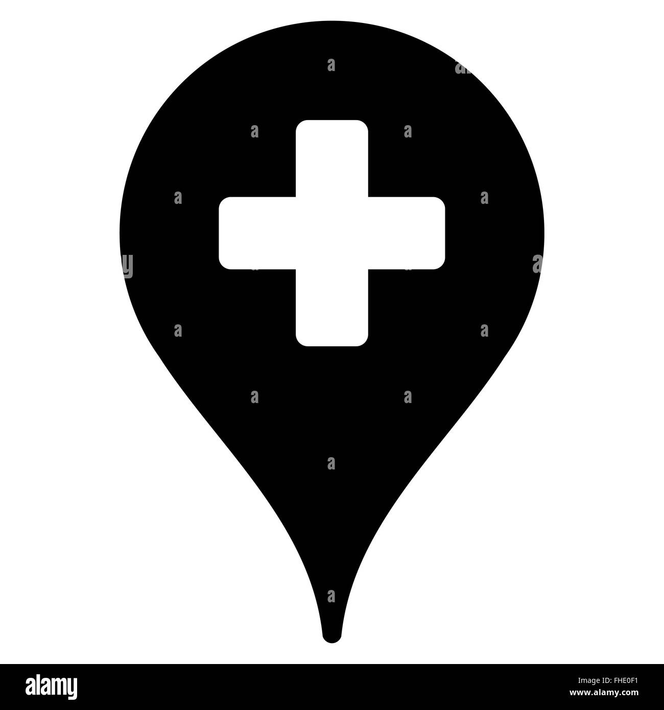 Clinic Map Pointer Icon Stock Photo - Alamy