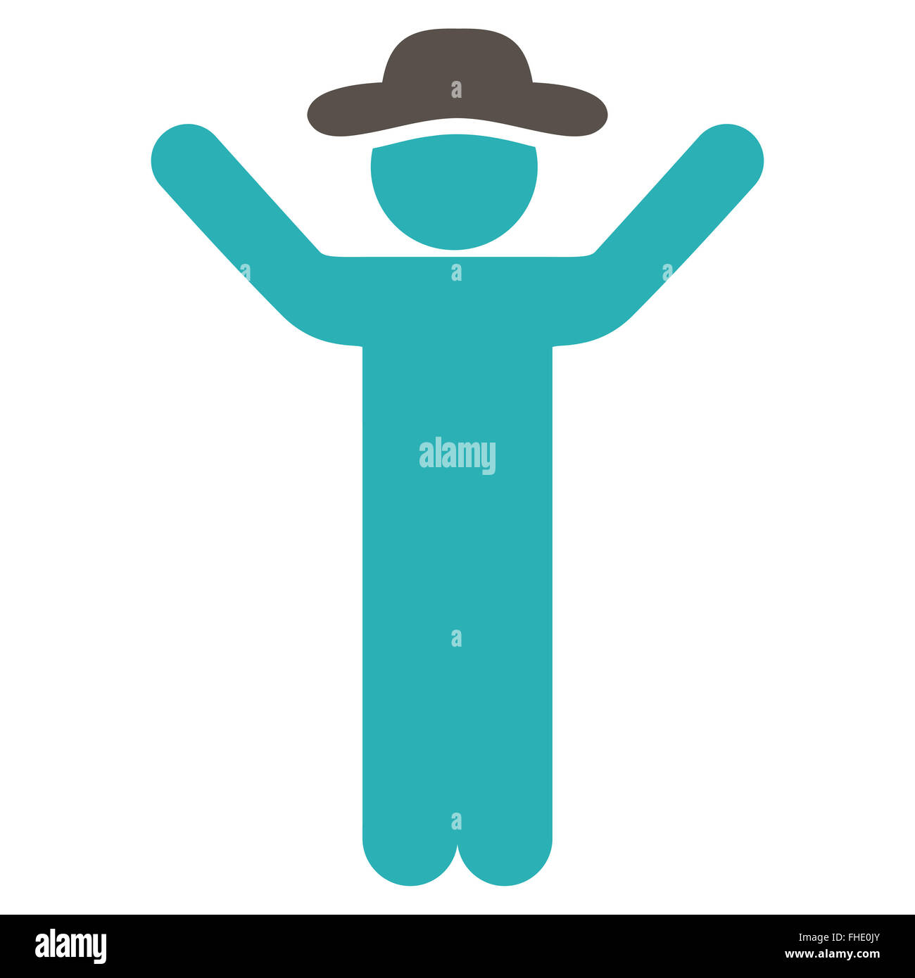Hands Up Person Icon Stock Photo - Alamy