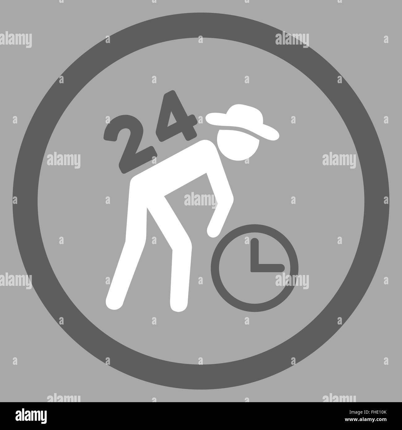 Around The Clock Work Icon Stock Photo - Alamy