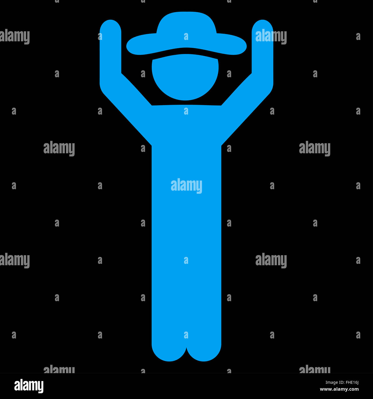 Man Hands Up Icon Stock Photo - Alamy