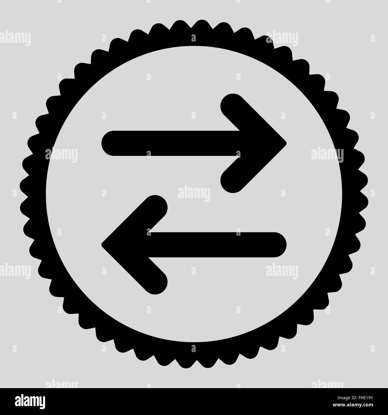 Flip Horizontal flat black color round stamp icon Stock Photo - Alamy