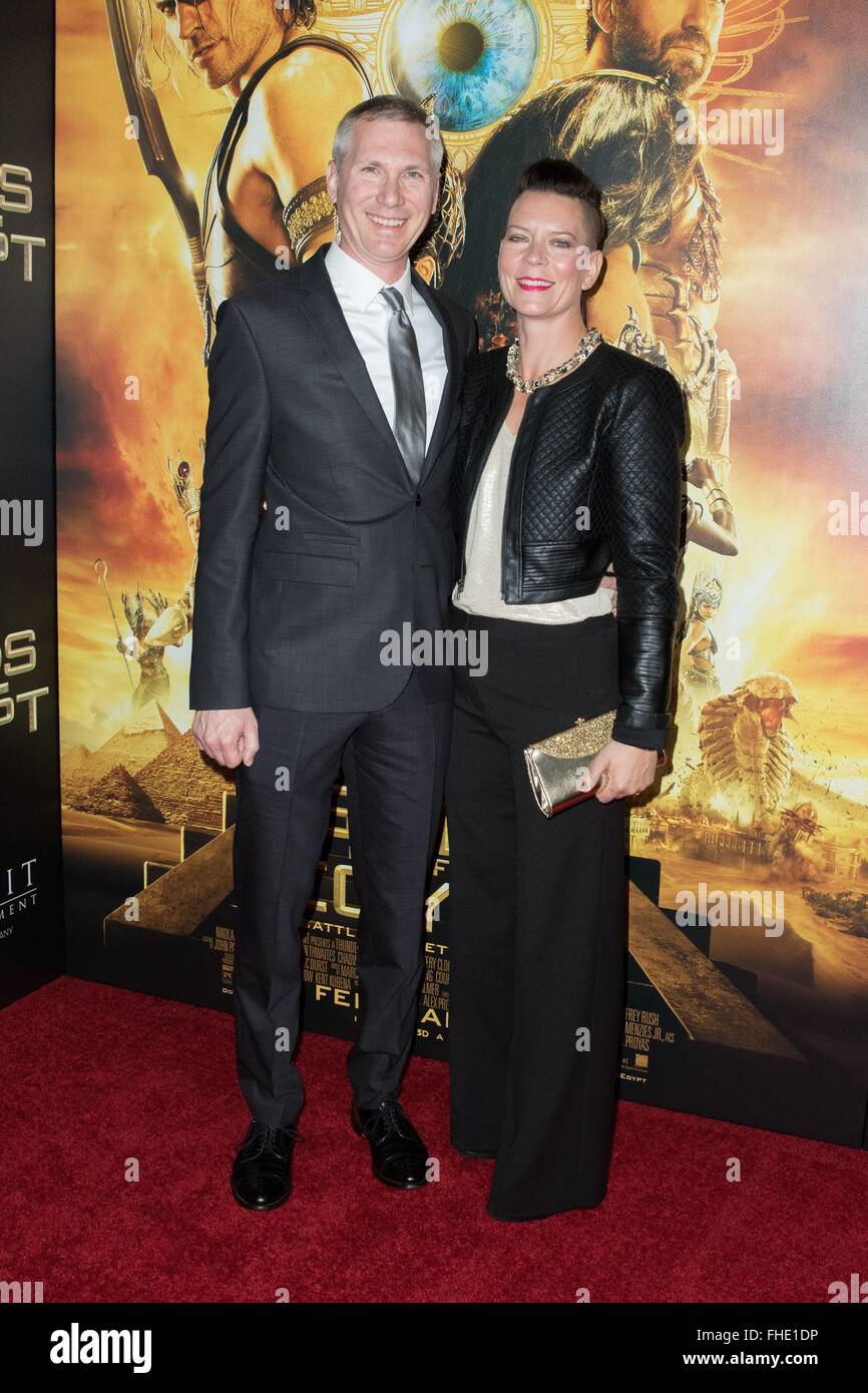 New York, NY, USA. 24th Feb, 2016. Matt Sazama, Wife at arrivals for ...
