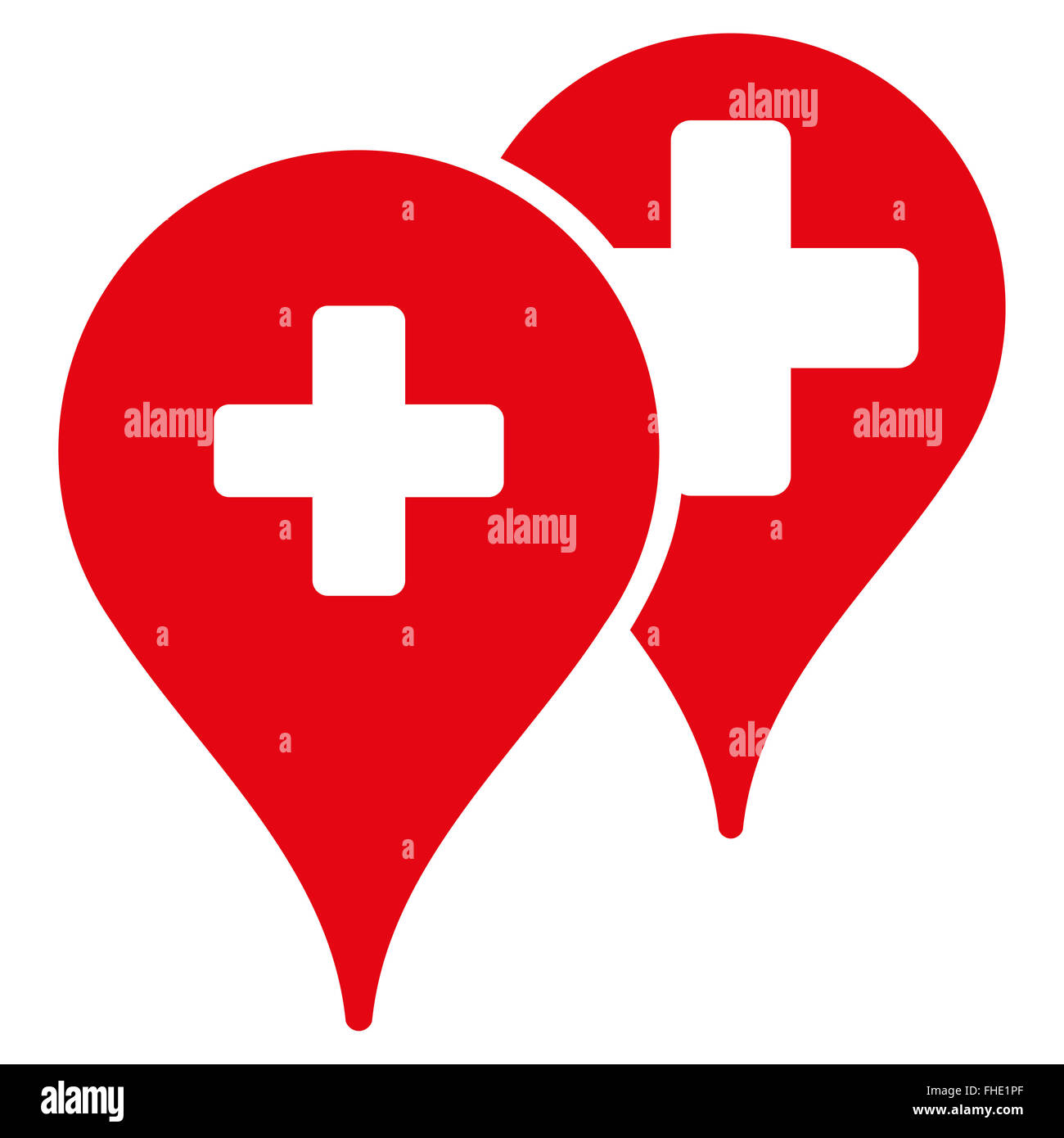 Medical Map Markers Icon Stock Photo - Alamy