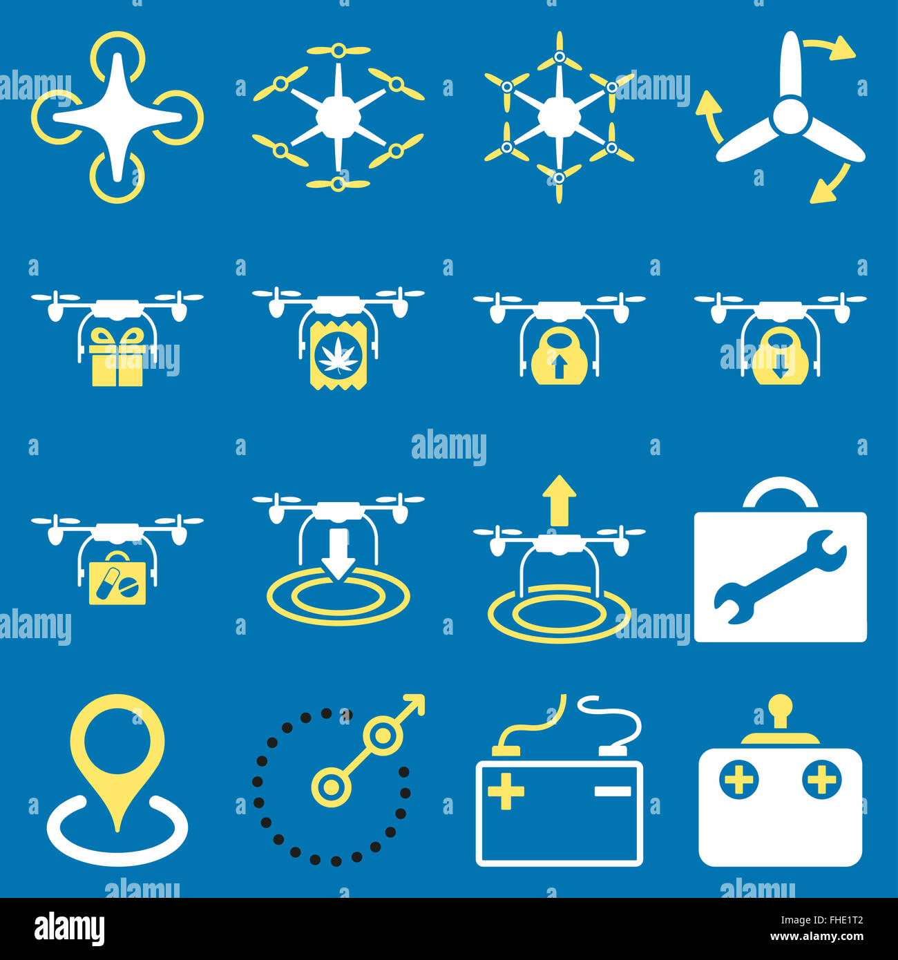 Air copter flat icon set Stock Photo - Alamy