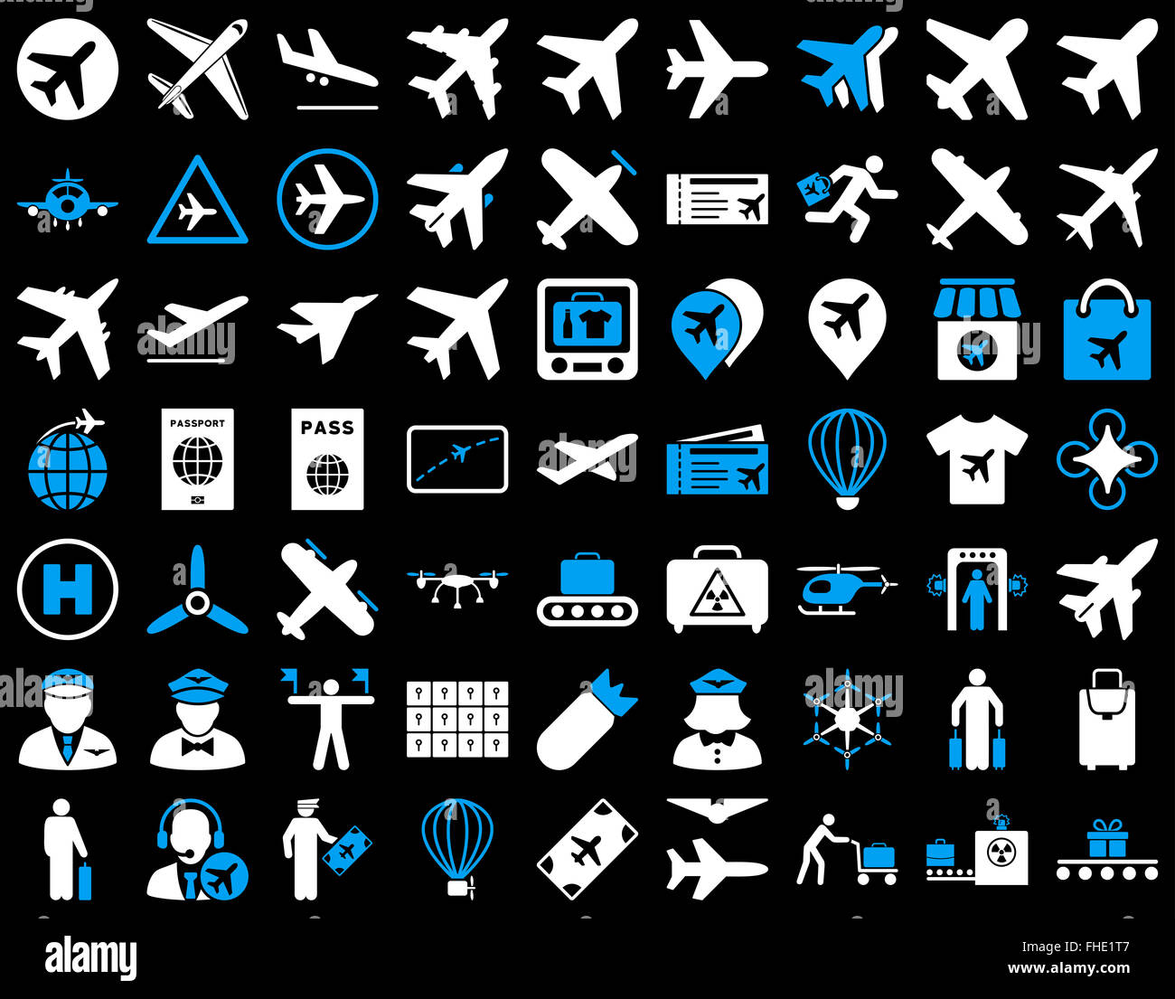 Aviation Icon Set Stock Photo - Alamy