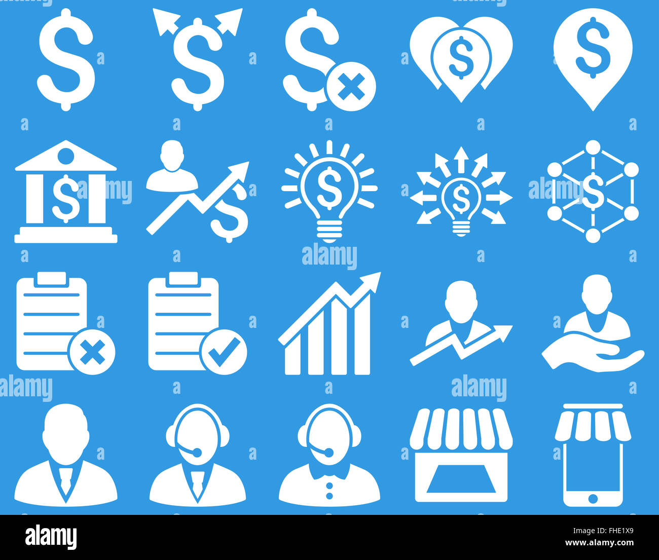 Trade business and bank service icon set Stock Photo - Alamy