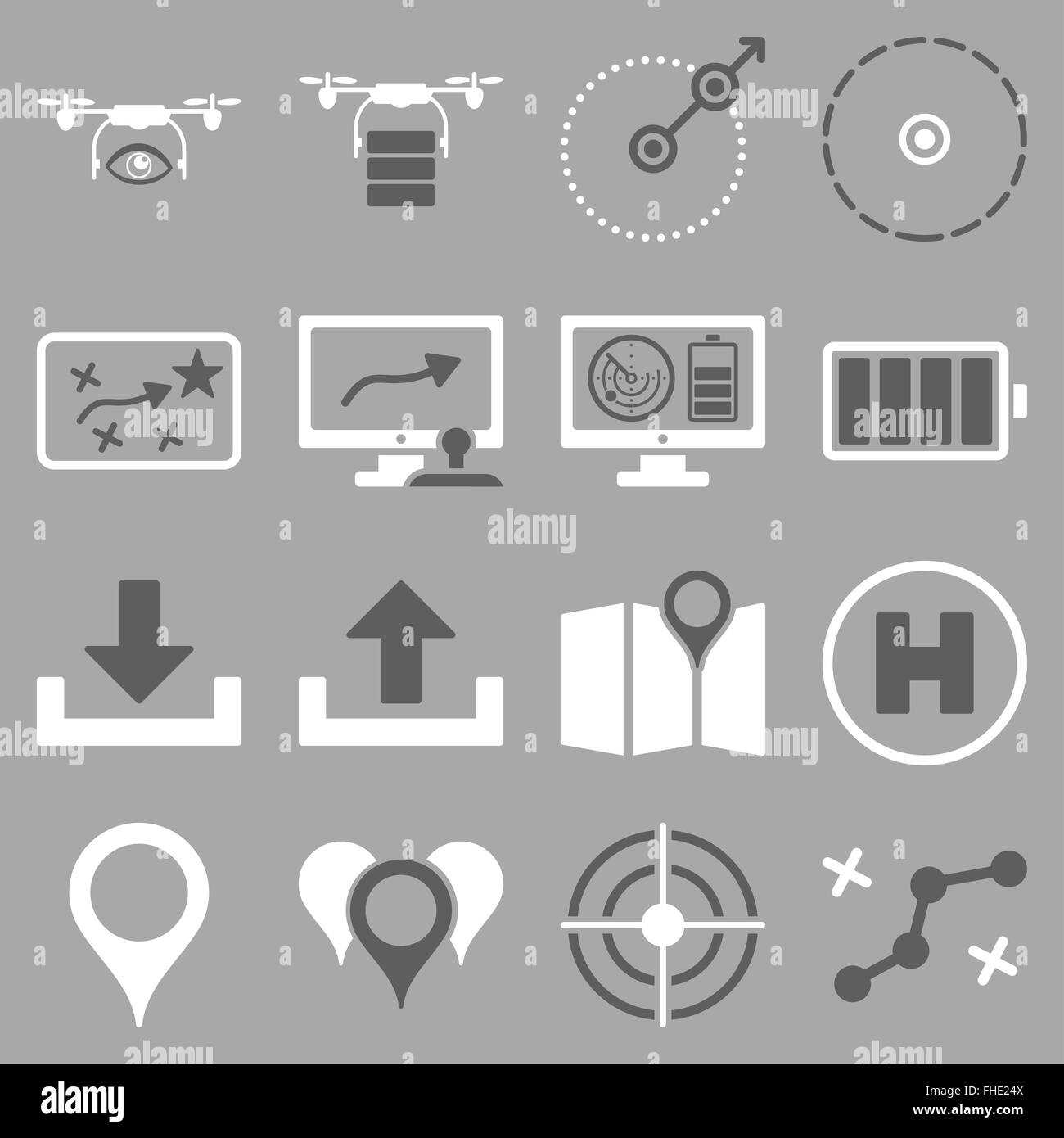 Drone control icon set Stock Photo - Alamy
