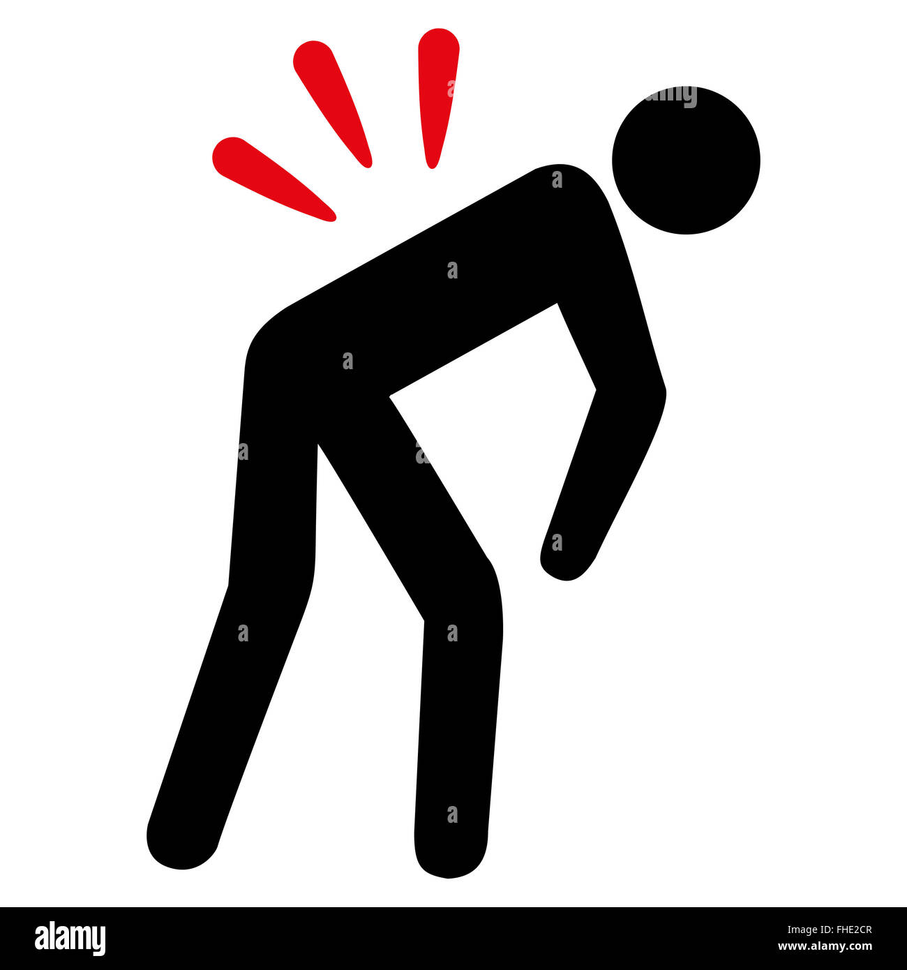 Backache Flat Icon Stock Photo - Alamy