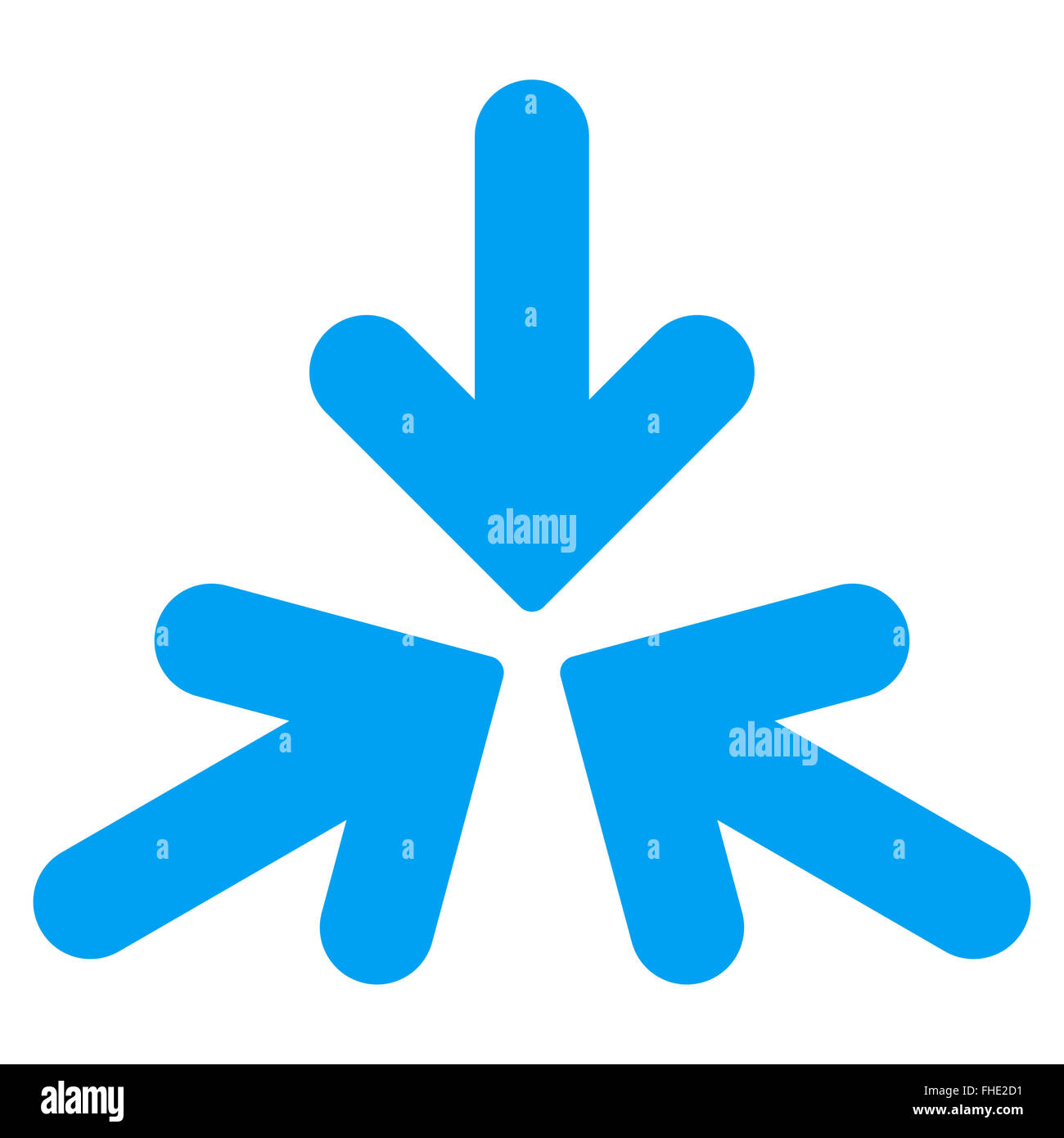 Triple Collide Arrows Icon Stock Photo - Alamy