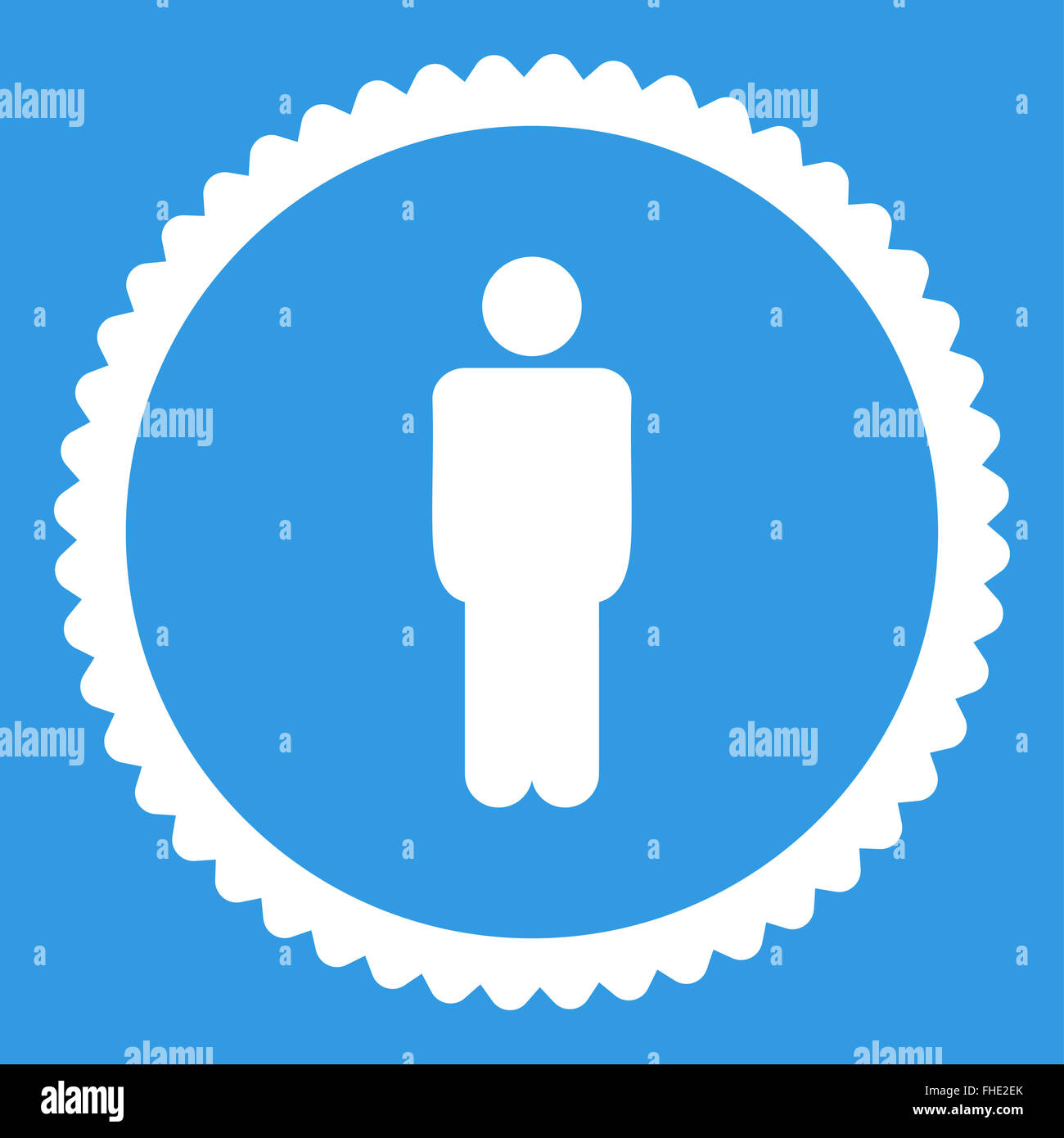 Man flat white color round stamp icon Stock Photo - Alamy