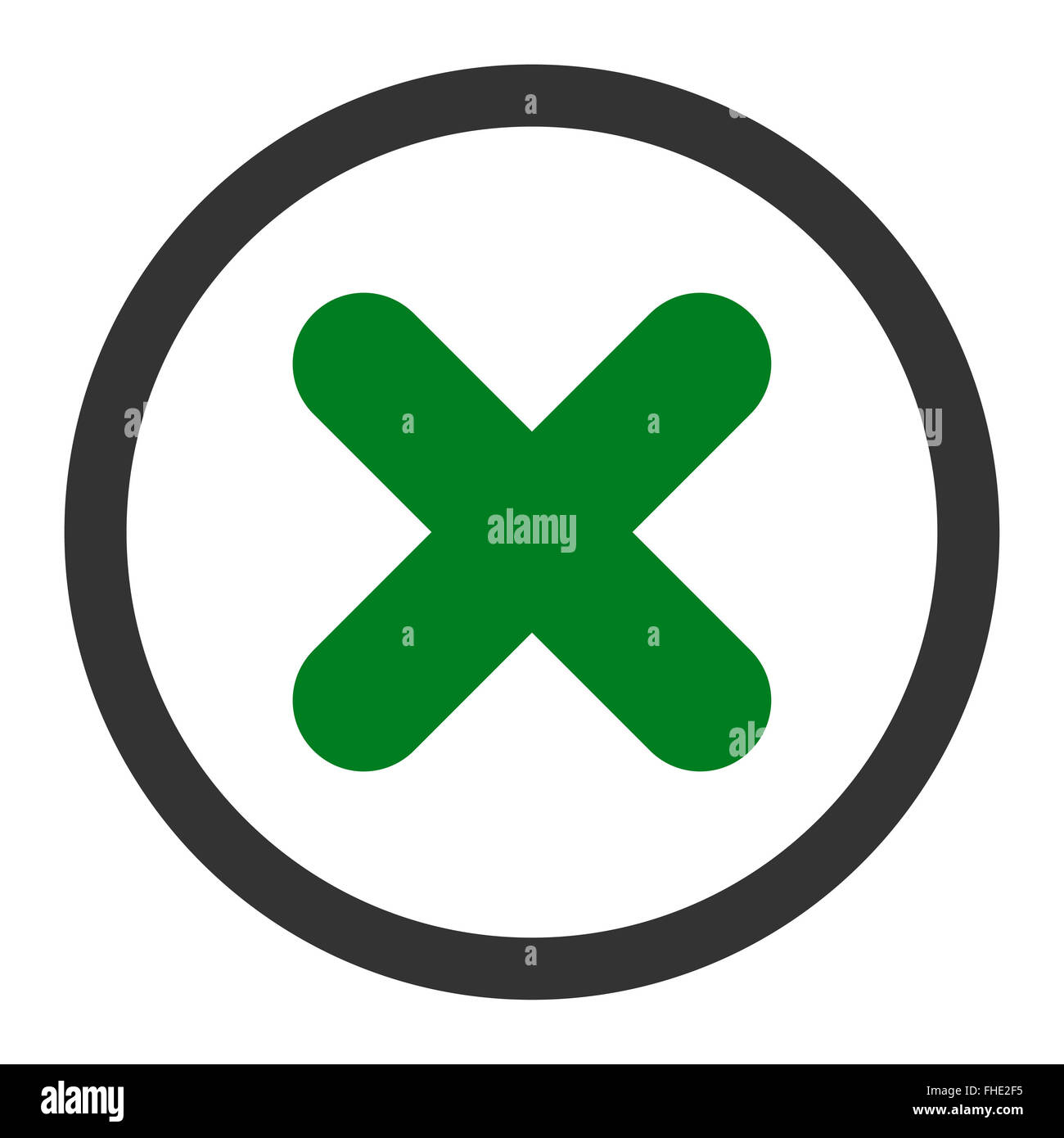 Cancel flat green and gray colors rounded vector icon Stock Photo - Alamy