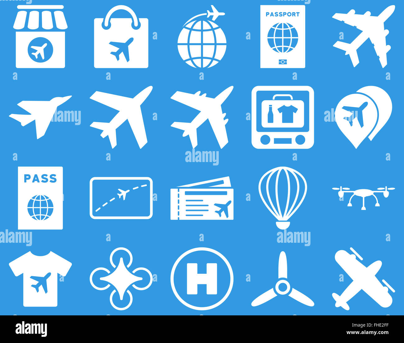 Airport Icon Set Stock Photo - Alamy