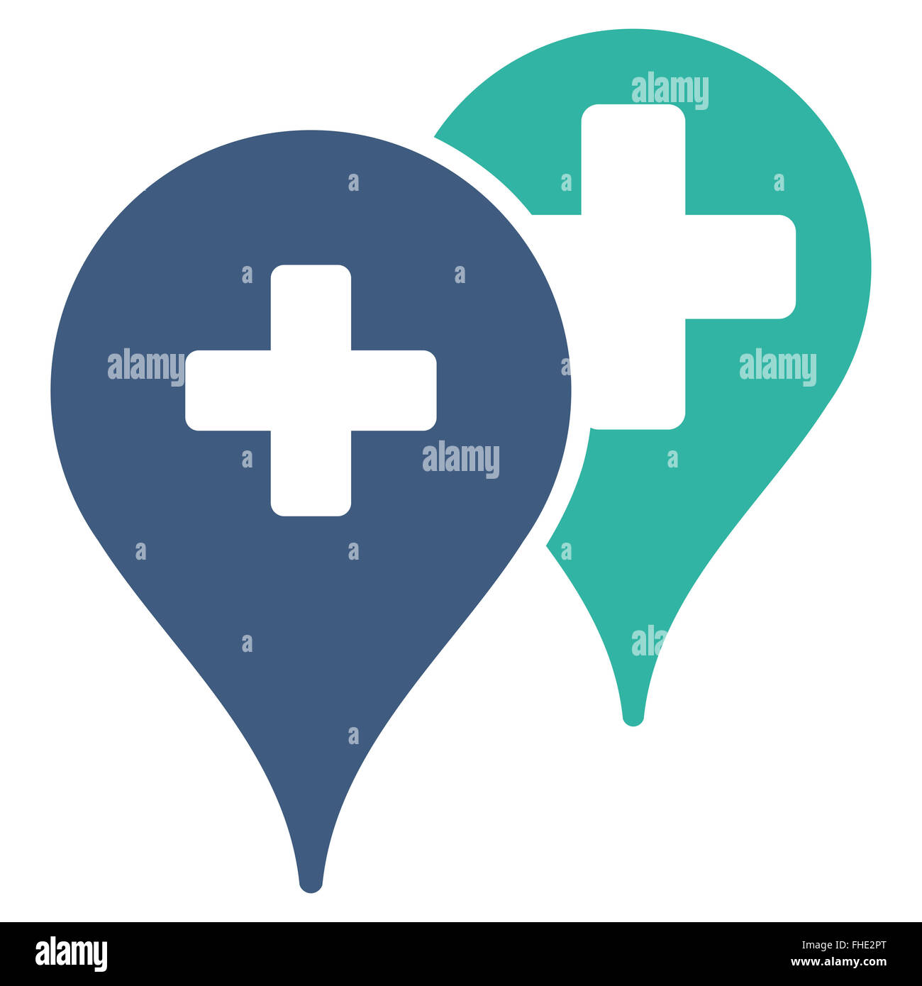 Medical Map Markers Icon Stock Photo - Alamy