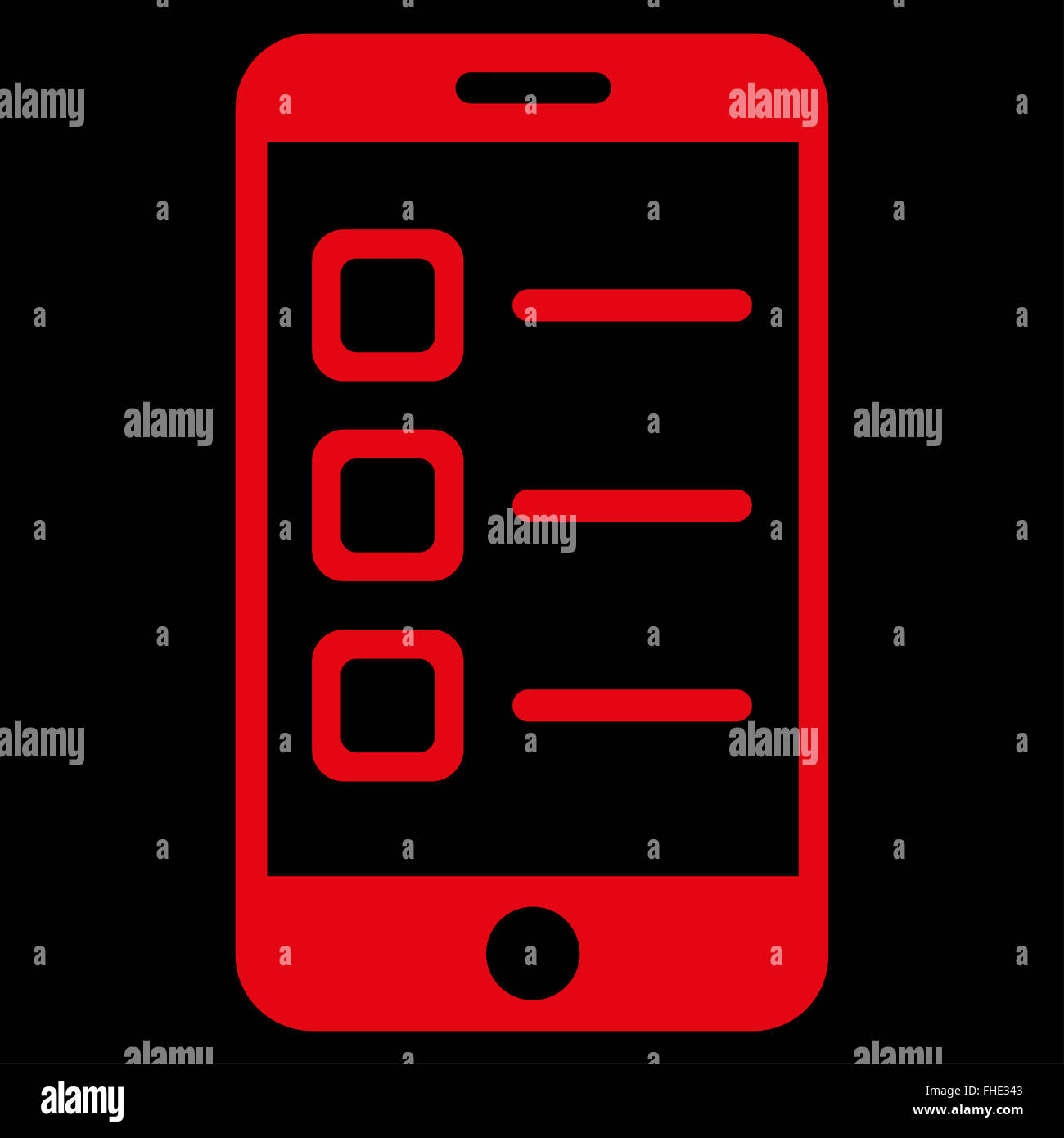 Mobile List Icon Stock Photo - Alamy