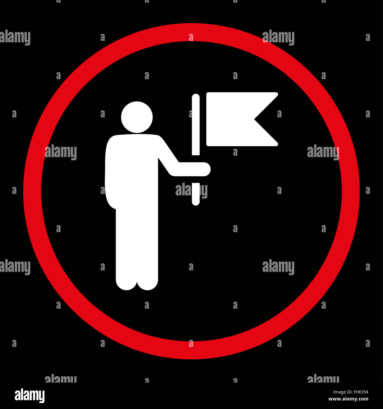 Commander with Flag icon Stock Photo - Alamy