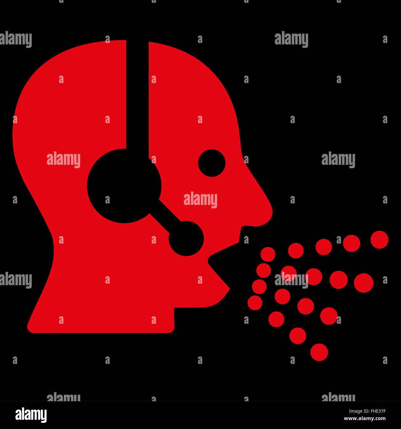 Operator Speech Flat Icon Stock Photo - Alamy