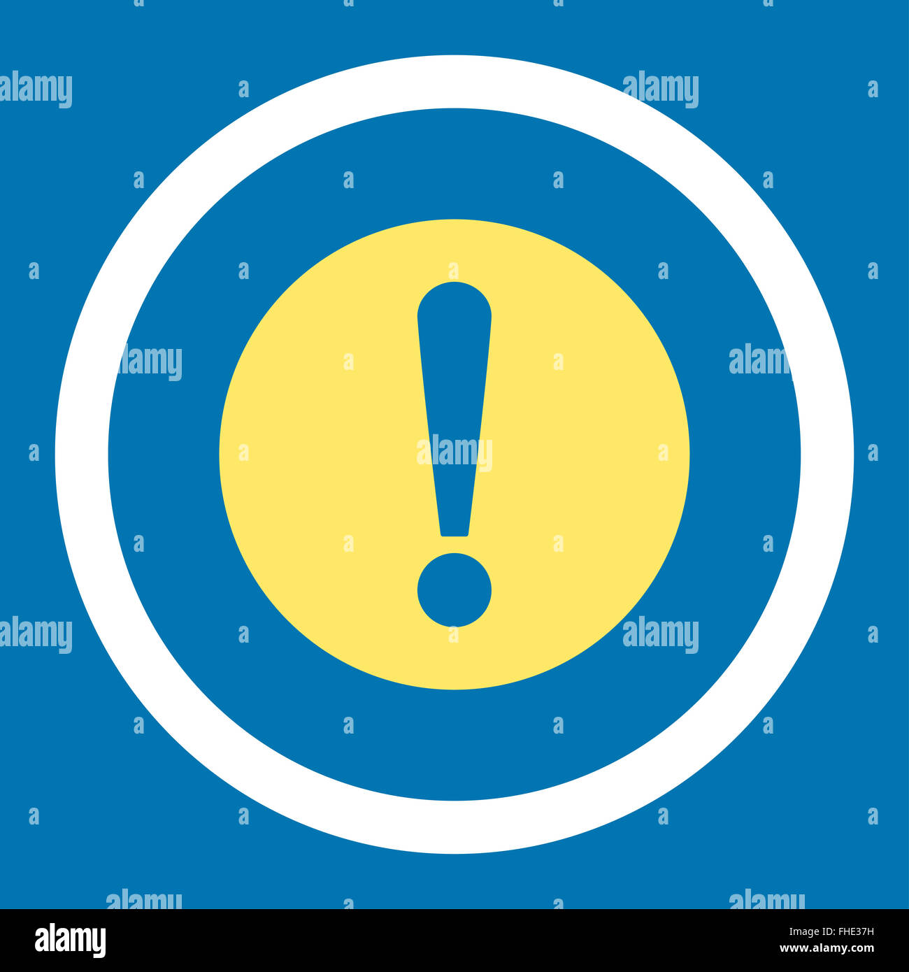 Problem flat yellow and white colors rounded raster icon Stock Photo ...