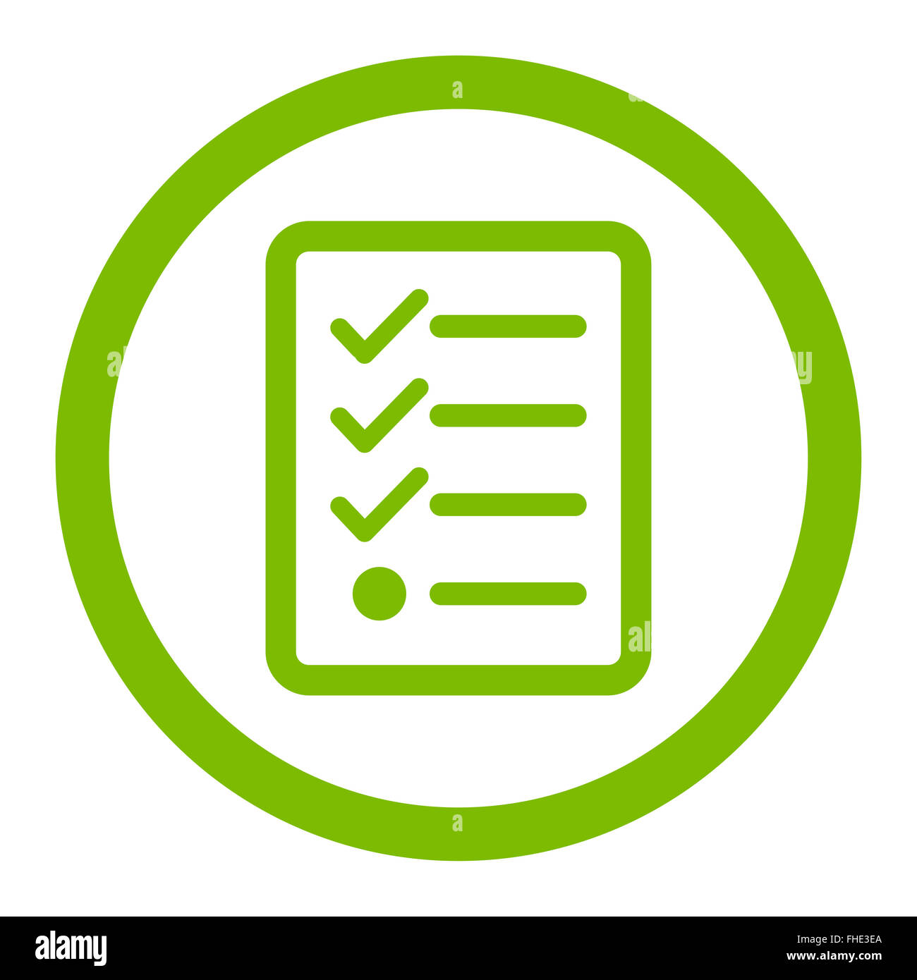 Checklist flat eco green color rounded glyph icon Stock Photo - Alamy