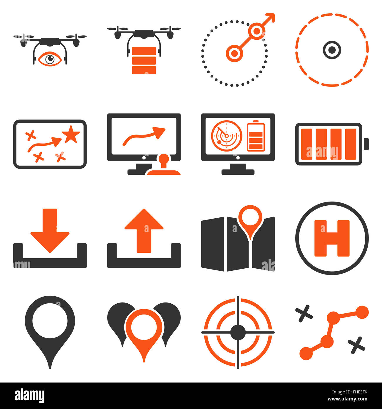 Drone control icon set Stock Photo - Alamy