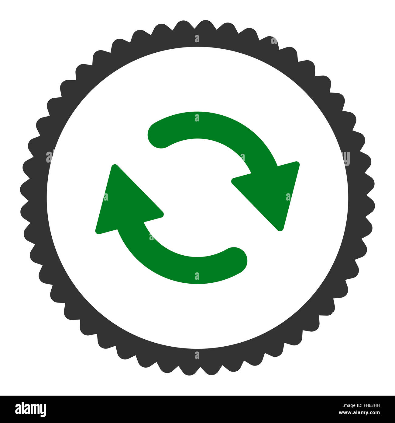 Refresh flat green and gray colors round stamp icon Stock Photo - Alamy