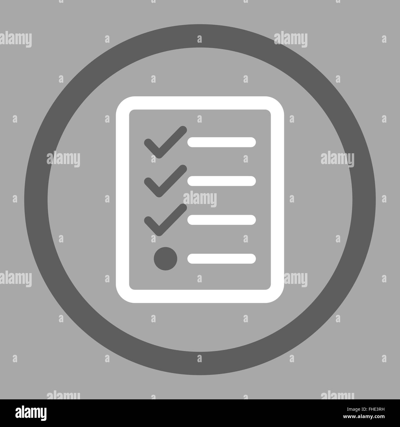 Checklist flat dark gray and white colors rounded vector icon Stock ...