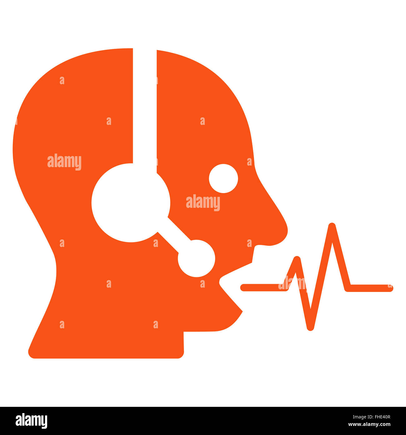 Operator Signal Flat Icon Stock Photo - Alamy