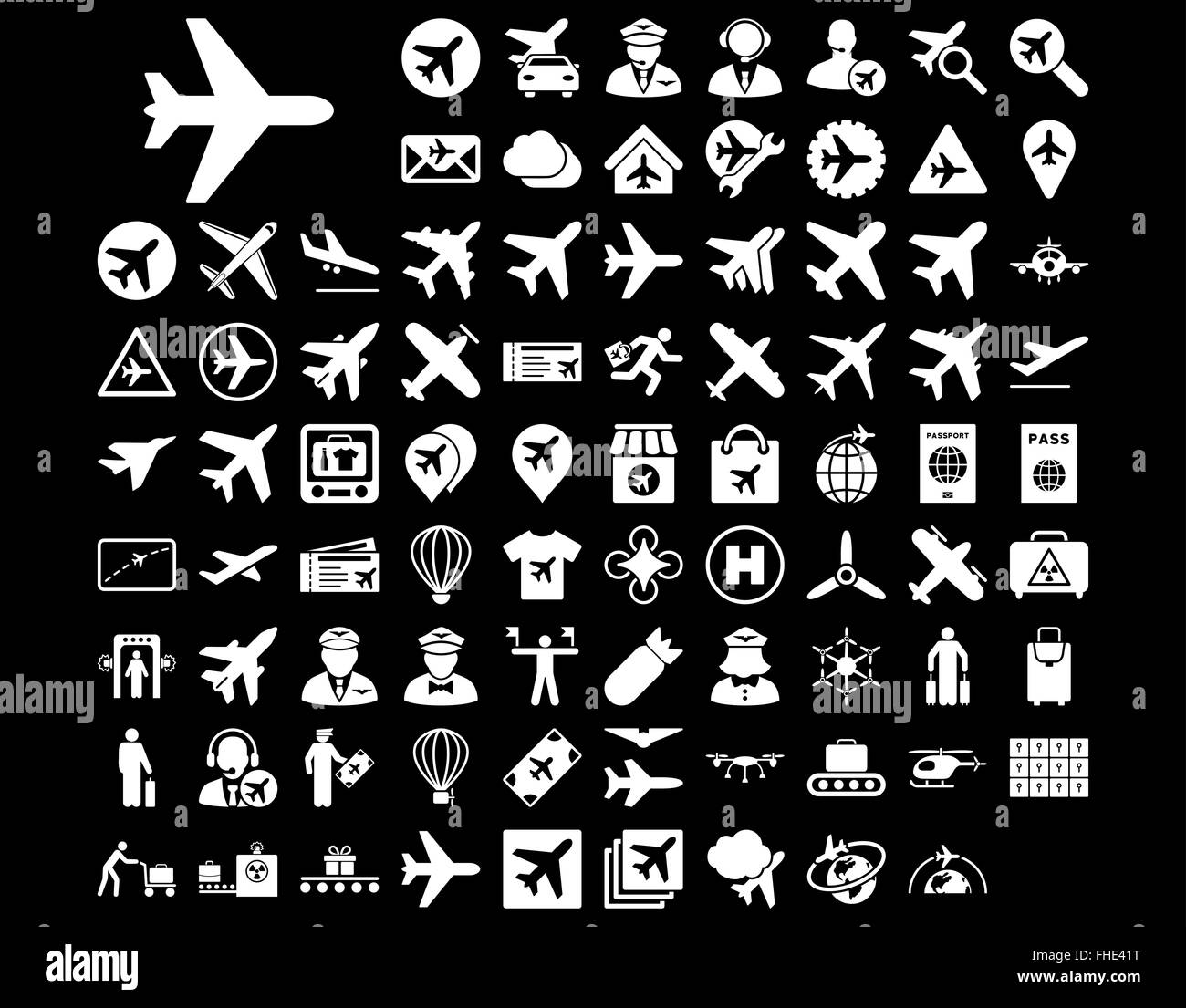Aviation Icon Set Stock Photo - Alamy