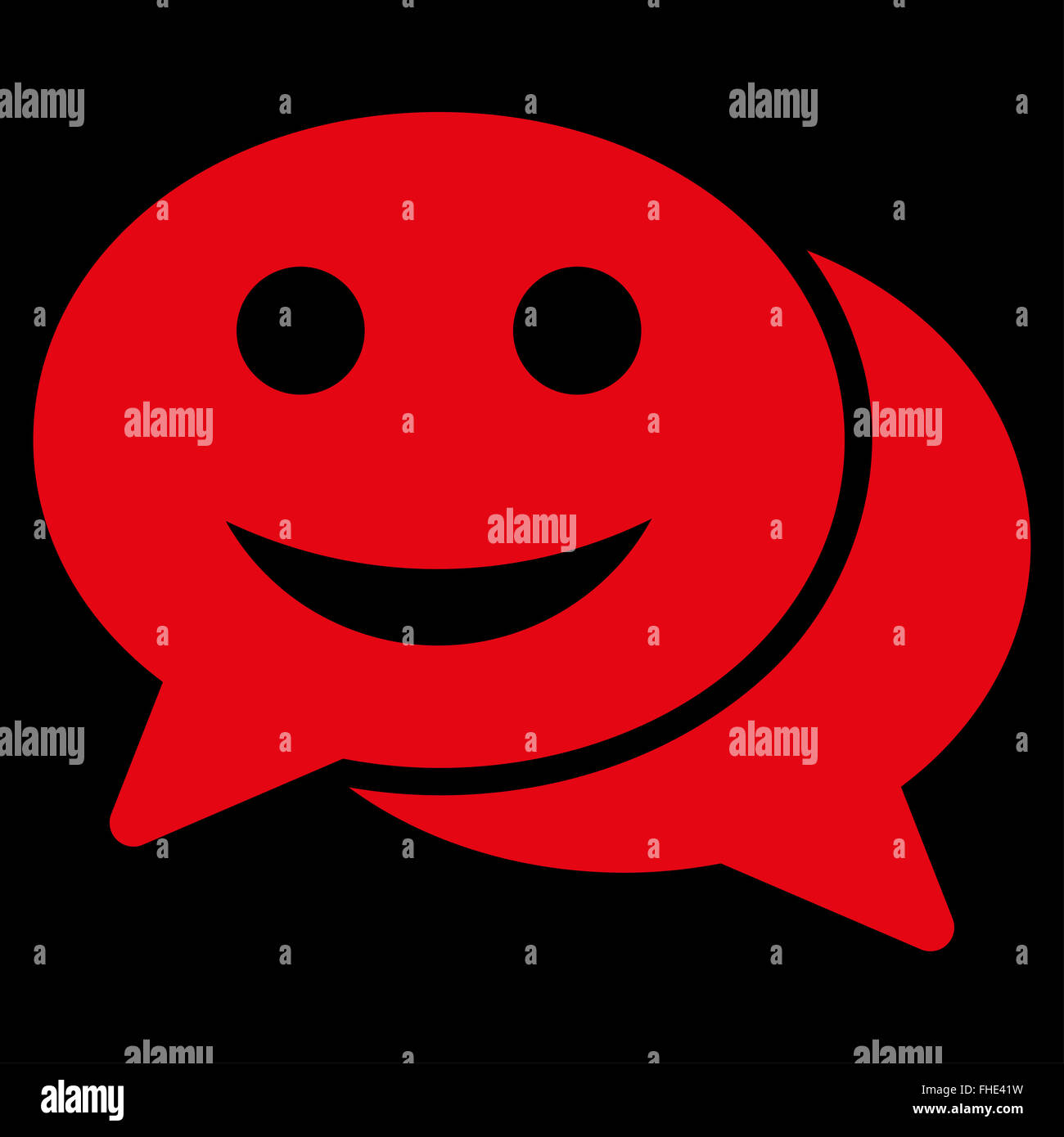 Happy Chat Icon Stock Photo - Alamy