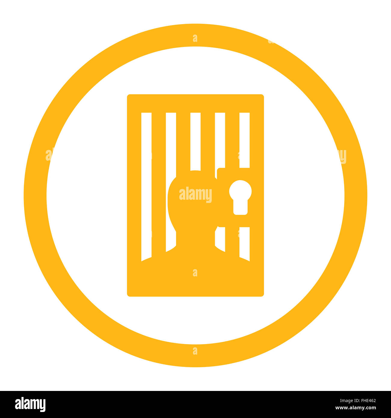 Prison flat yellow color rounded glyph icon Stock Photo - Alamy