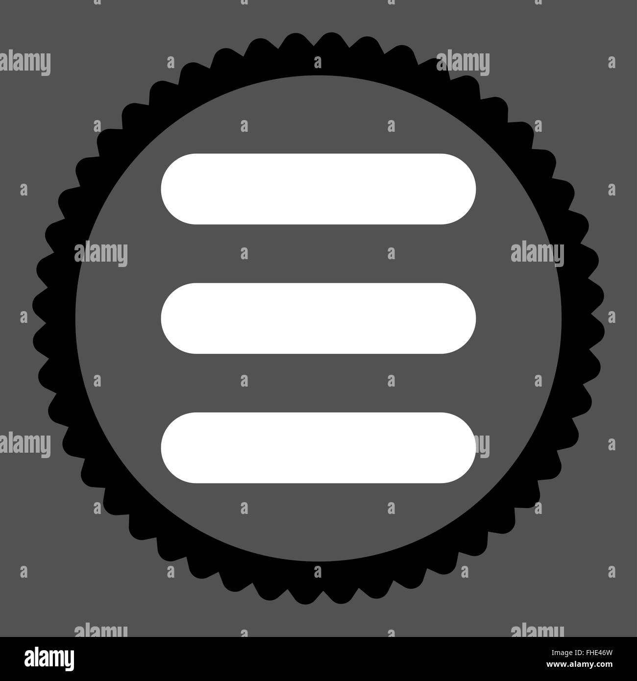 Stack flat black and white colors round stamp icon Stock Photo - Alamy