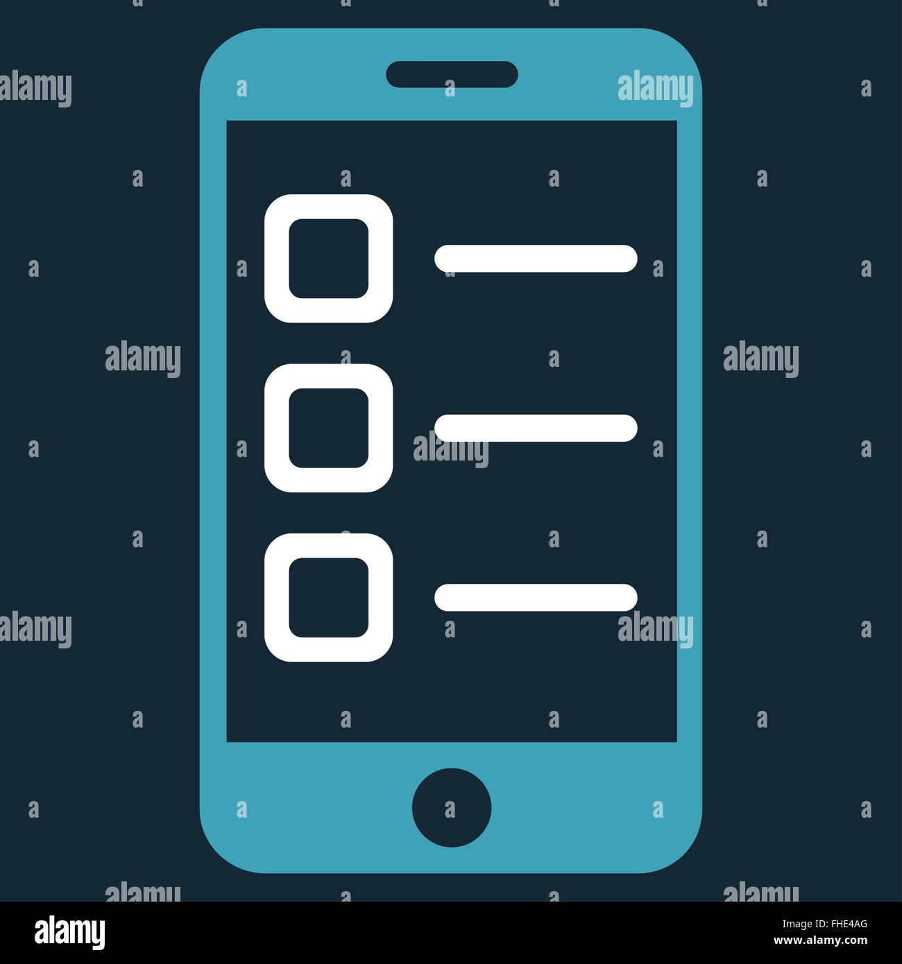 Mobile List Icon Stock Photo - Alamy