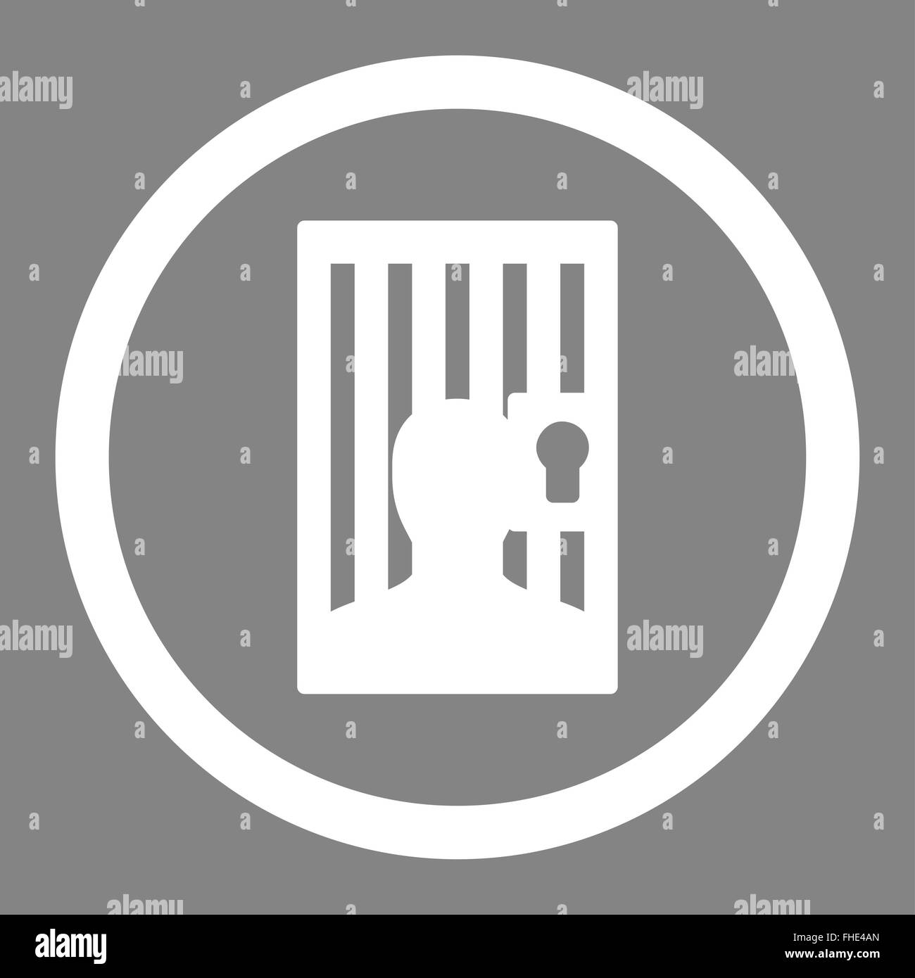 Prison flat white color rounded vector icon Stock Photo - Alamy