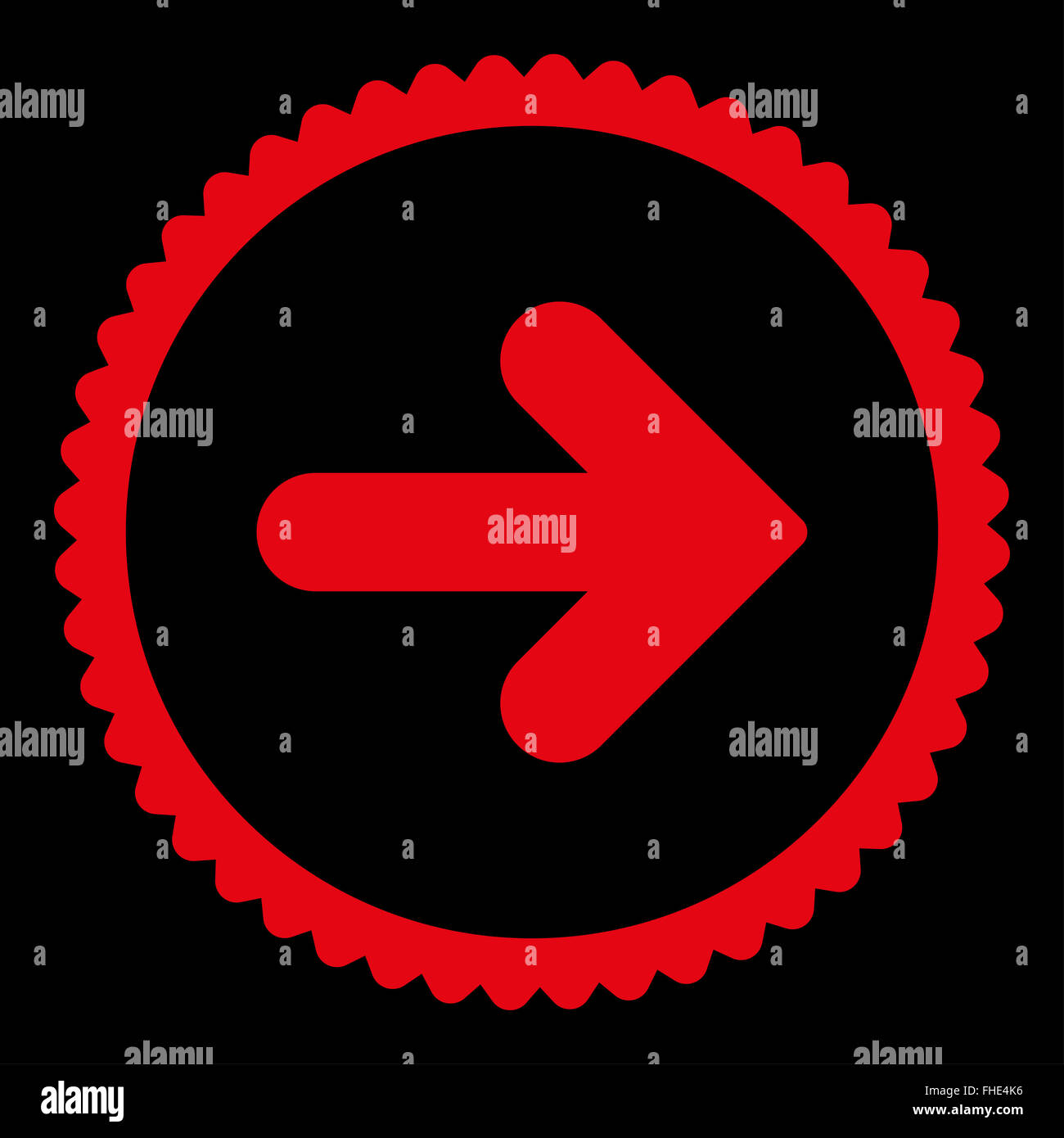 Arrow Right flat red color round stamp icon Stock Photo - Alamy