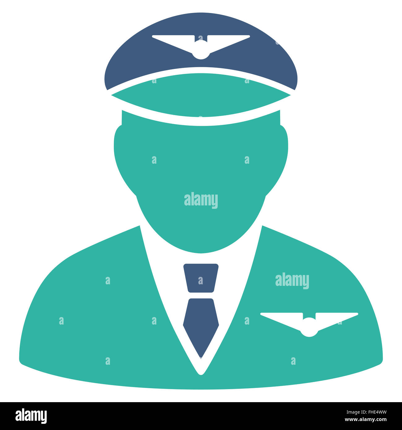Pilot Flat Icon Stock Photo - Alamy