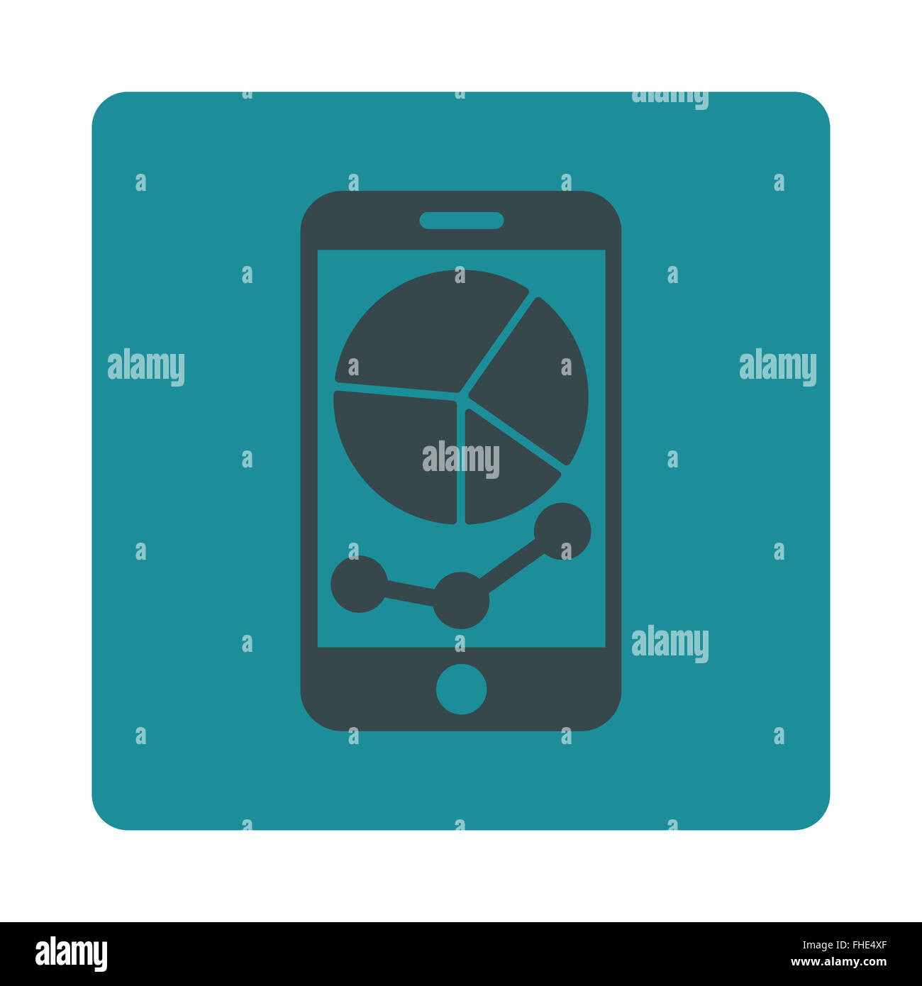 Mobile Graphs Icon Stock Photo - Alamy