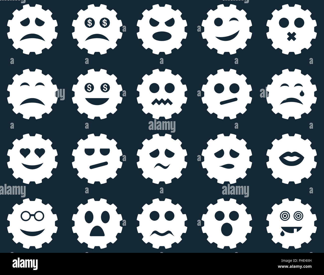 Gear emotion icons Stock Photo - Alamy