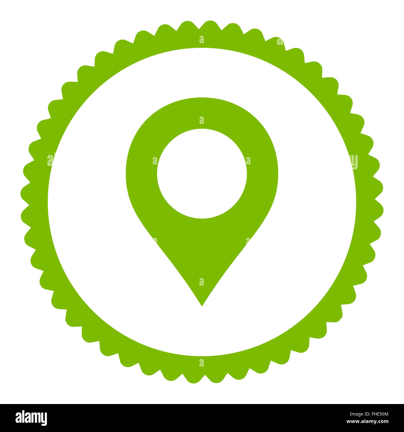 Map Marker flat eco green color round stamp icon Stock Photo - Alamy